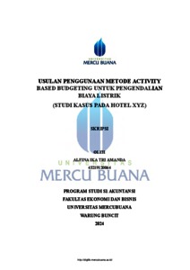 USULAN PENGGUNAAN METODE ACTIVITY BASED BUDGETING UNTUK PENGENDALIAN BIAYA LISTRIK (STUDI KASUS ...